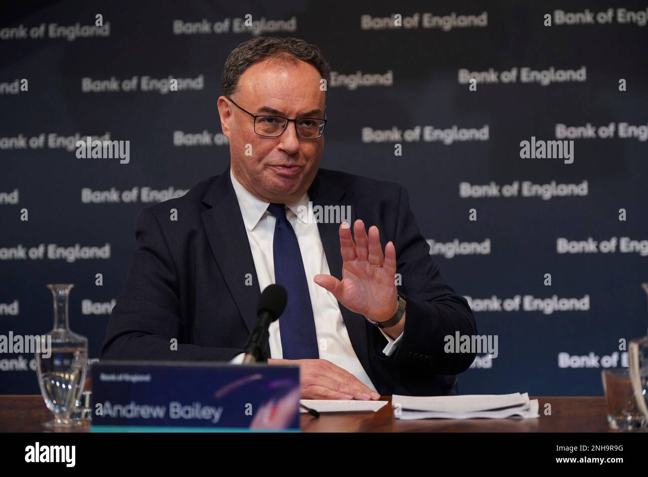 Andrew Bailey, Governor of the Bank of England speaks during the Bank ...