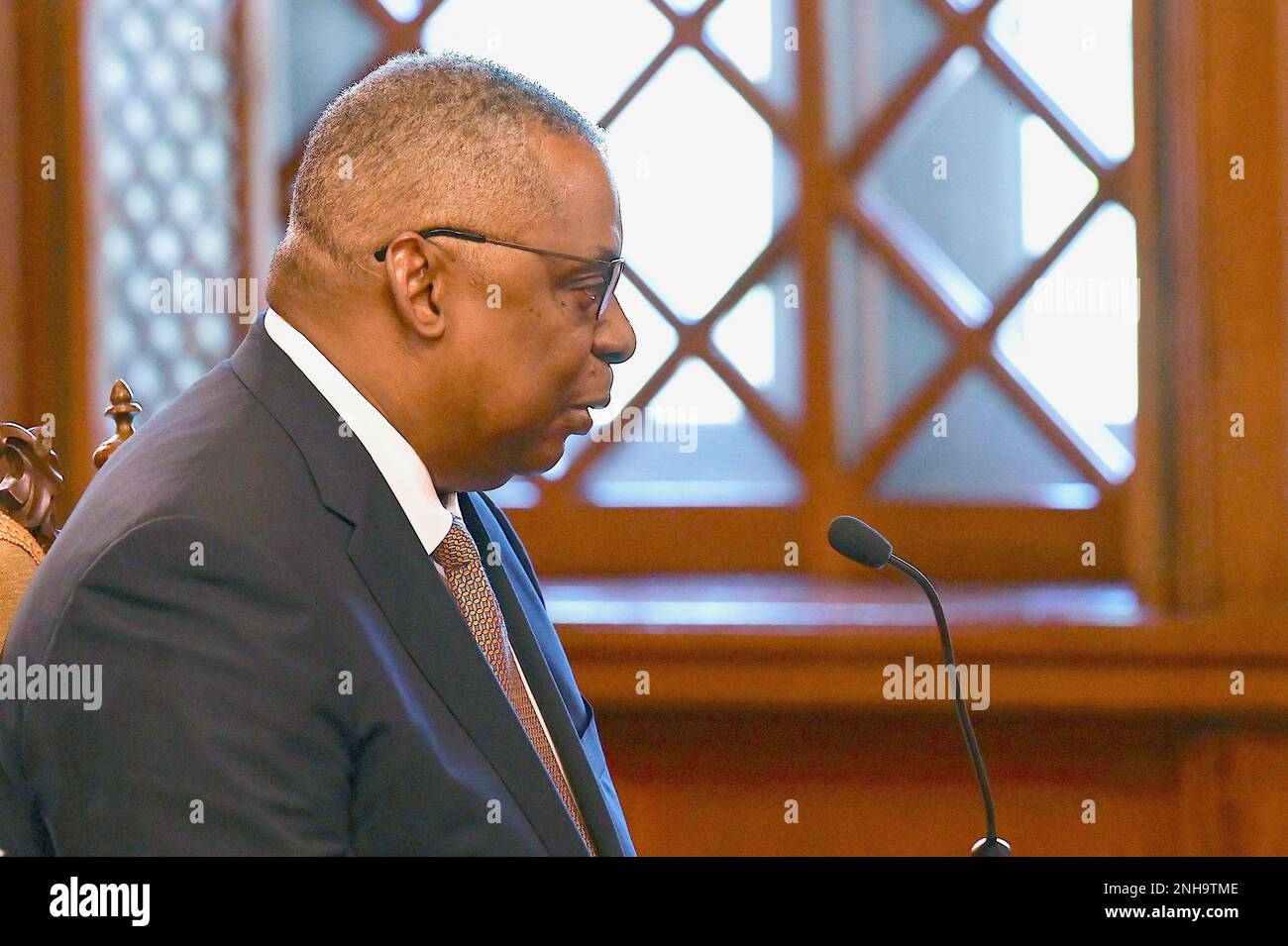 U.S. Secretary of Defense Lloyd James Austin III talks with Philippine ...