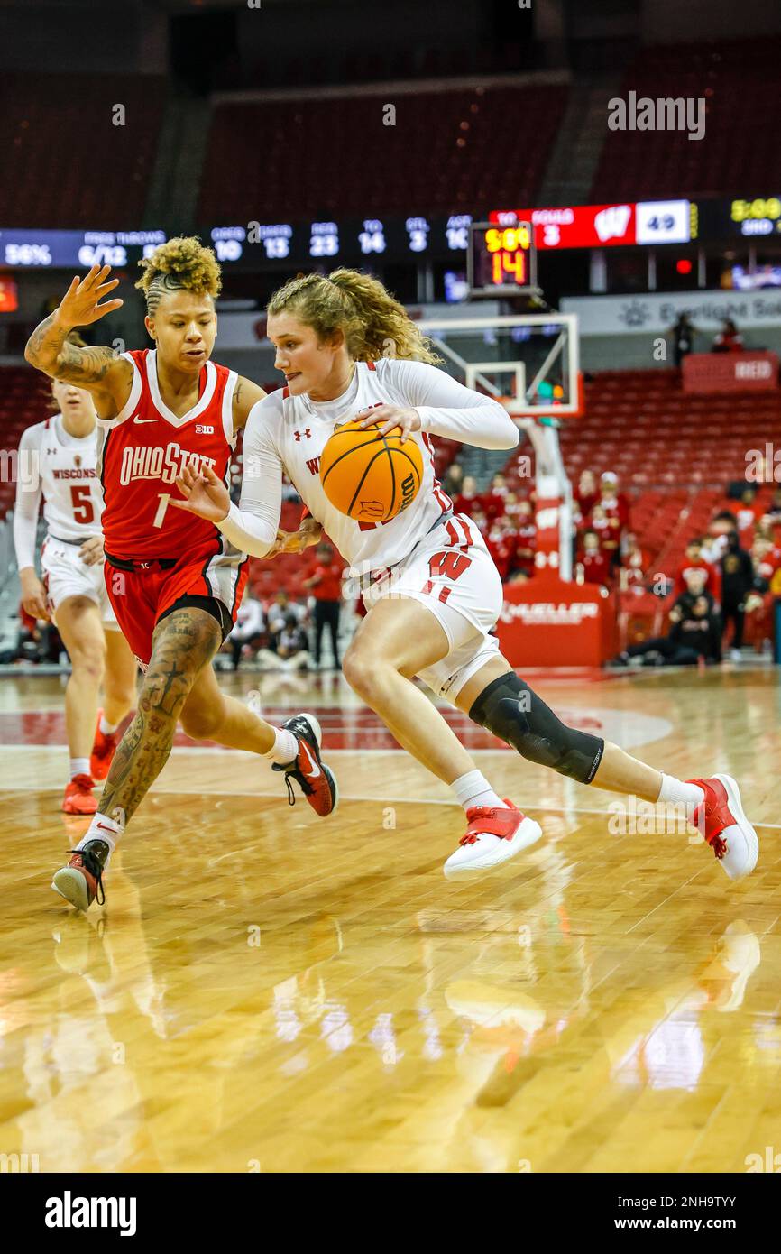 MADISON, WI - FEBRUARY 01: Wisconsin guard Matyson Wilke (11) tries to ...