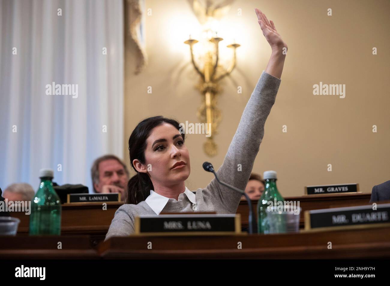 Rep. Anna Paulina Luna (R-Fla.) reacts during the House Natural ...