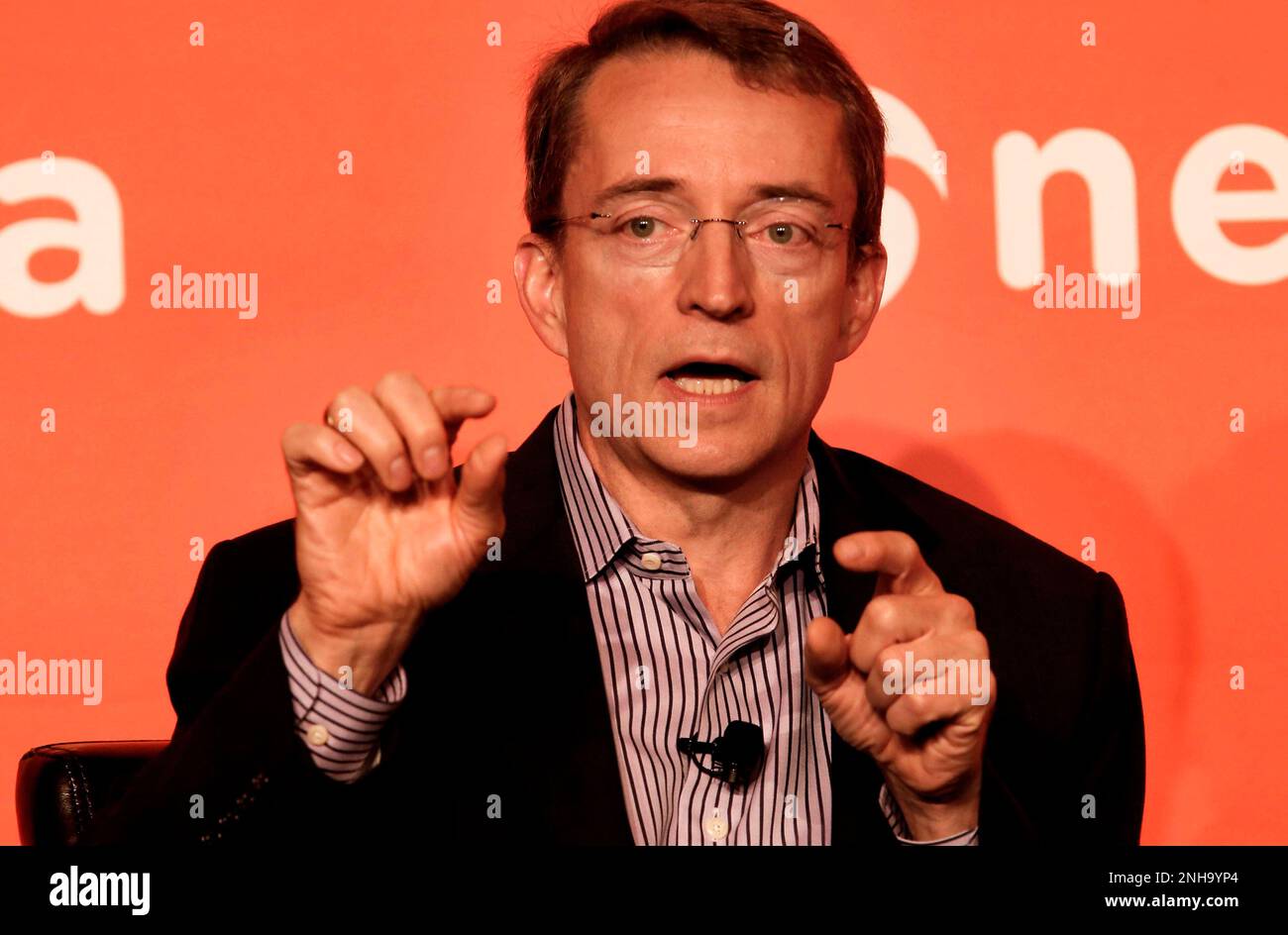 Pat Gelsinger, CEO of VMware, speaks during the Nexenta OpenSDx Summit ...