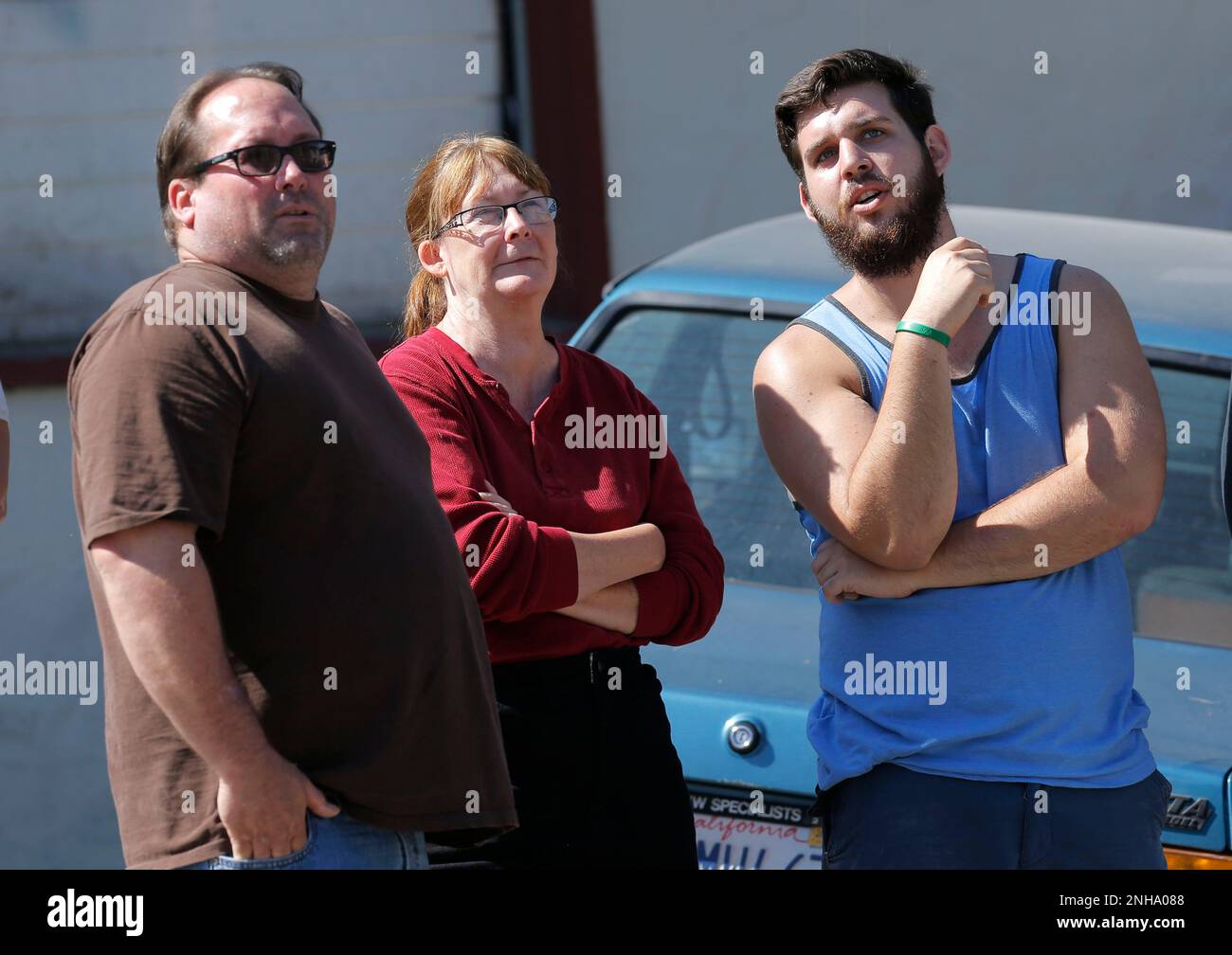 (l to r) Church member Jeff Tessier, Anita Falltrick, a former church ...