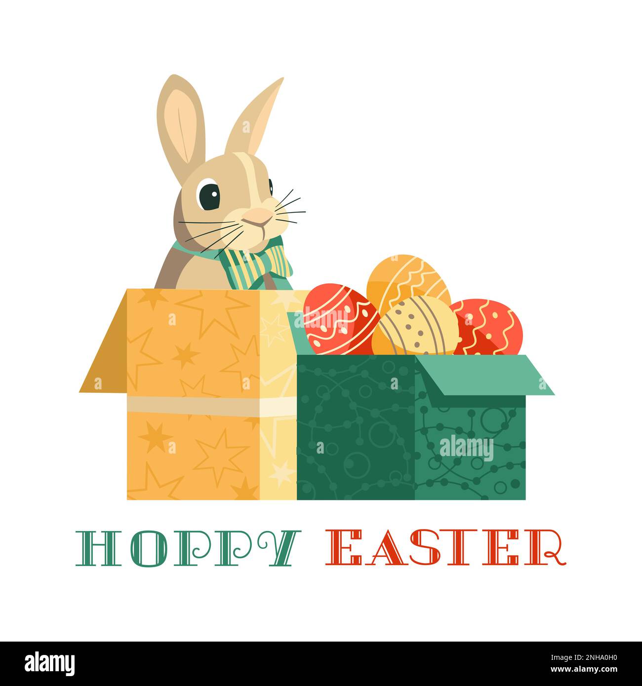Hoppy Easter fancy holiday fun vector illustration Stock Vector Image ...
