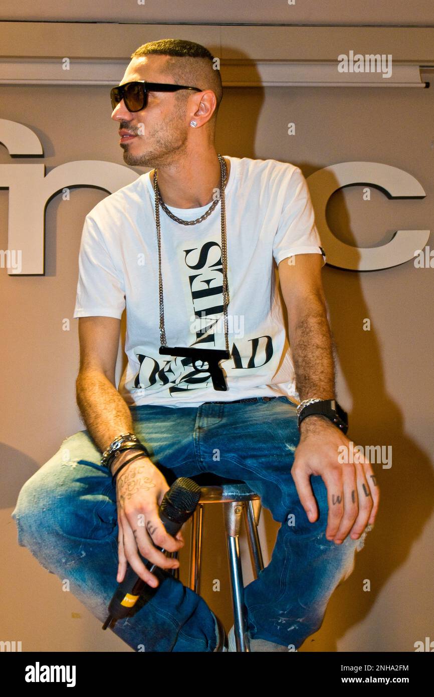 Italian rapper Marracash, FNAC Milan, Italy (13.07.2010 Stock Photo - Alamy