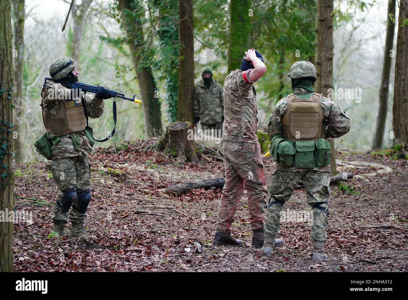 Ukrainian Soldiers During Training On Salisbury Plain In Wiltshire