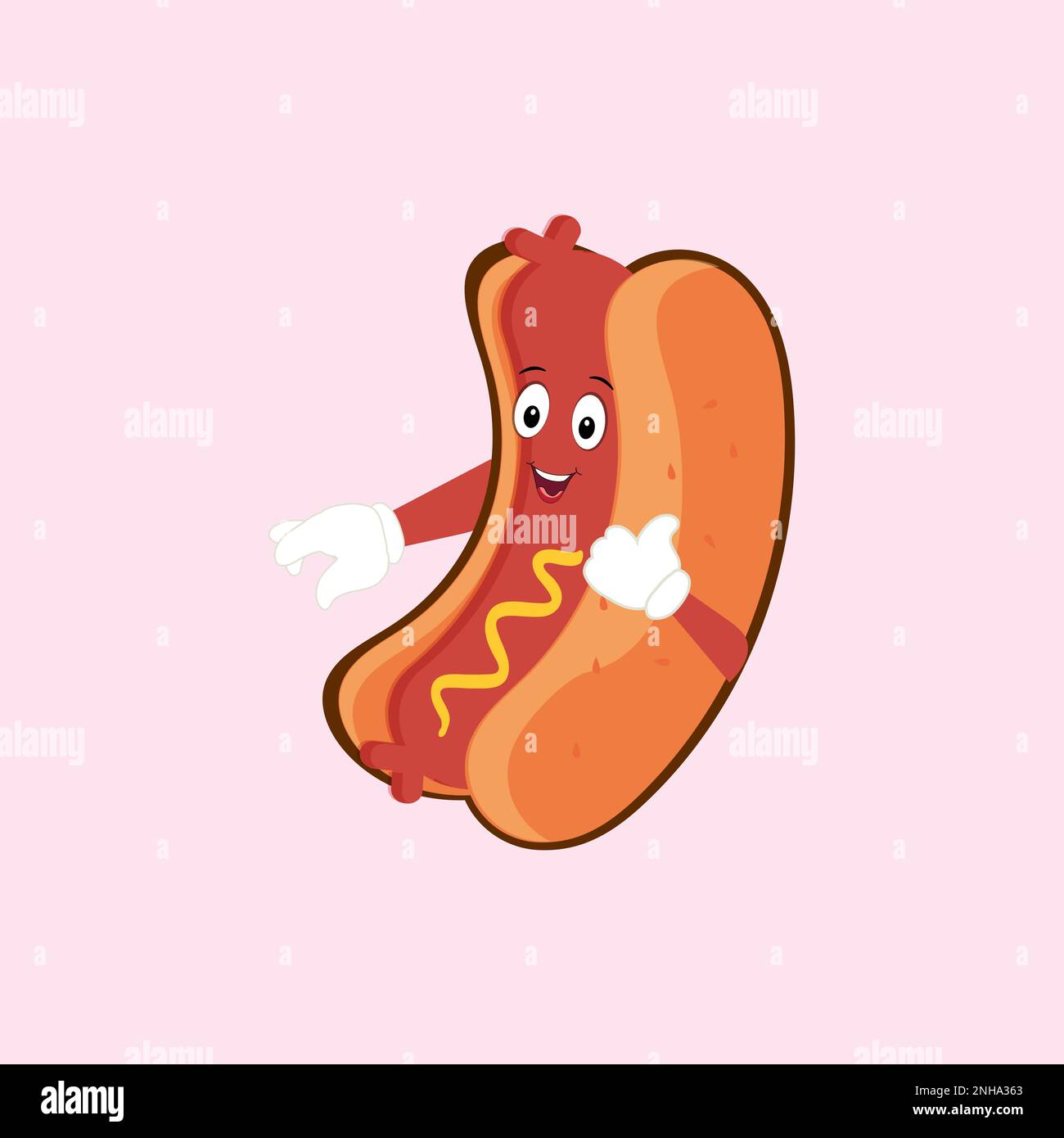 Hot Dog Cartoon mascot character. Food concept. Posters, menus ...