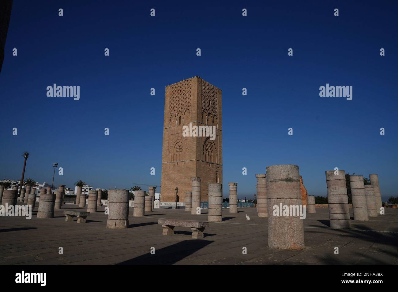 View of the Hasan Tower and the forest of columns on the day the 12th ...