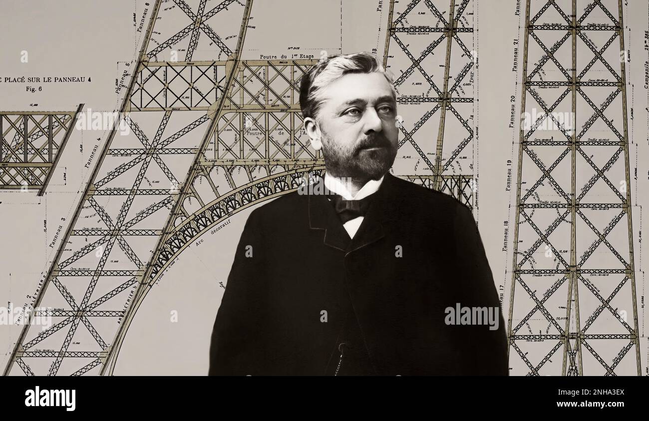 Eiffel tower construction plans hi-res stock photography and images - Alamy