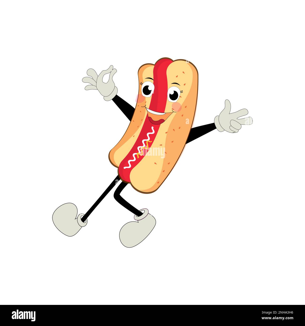 Hot Dog Cartoon mascot character. Food concept. Posters, menus ...