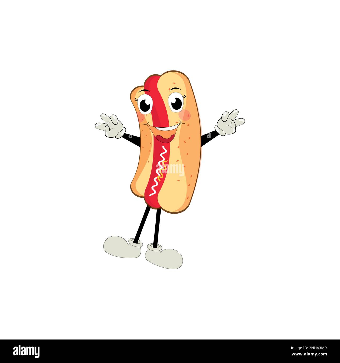 Hot Dog Cartoon mascot character. Food concept. Posters, menus ...