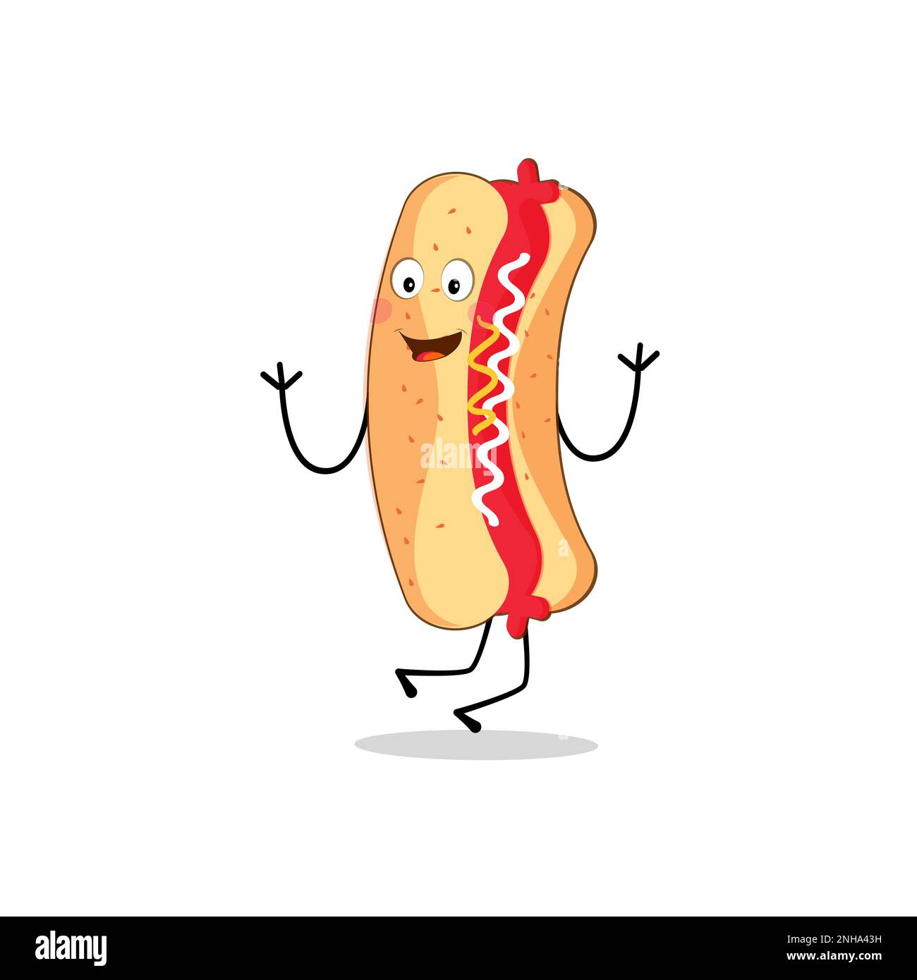 Hot Dog Cartoon mascot character. Food concept. Posters, menus ...