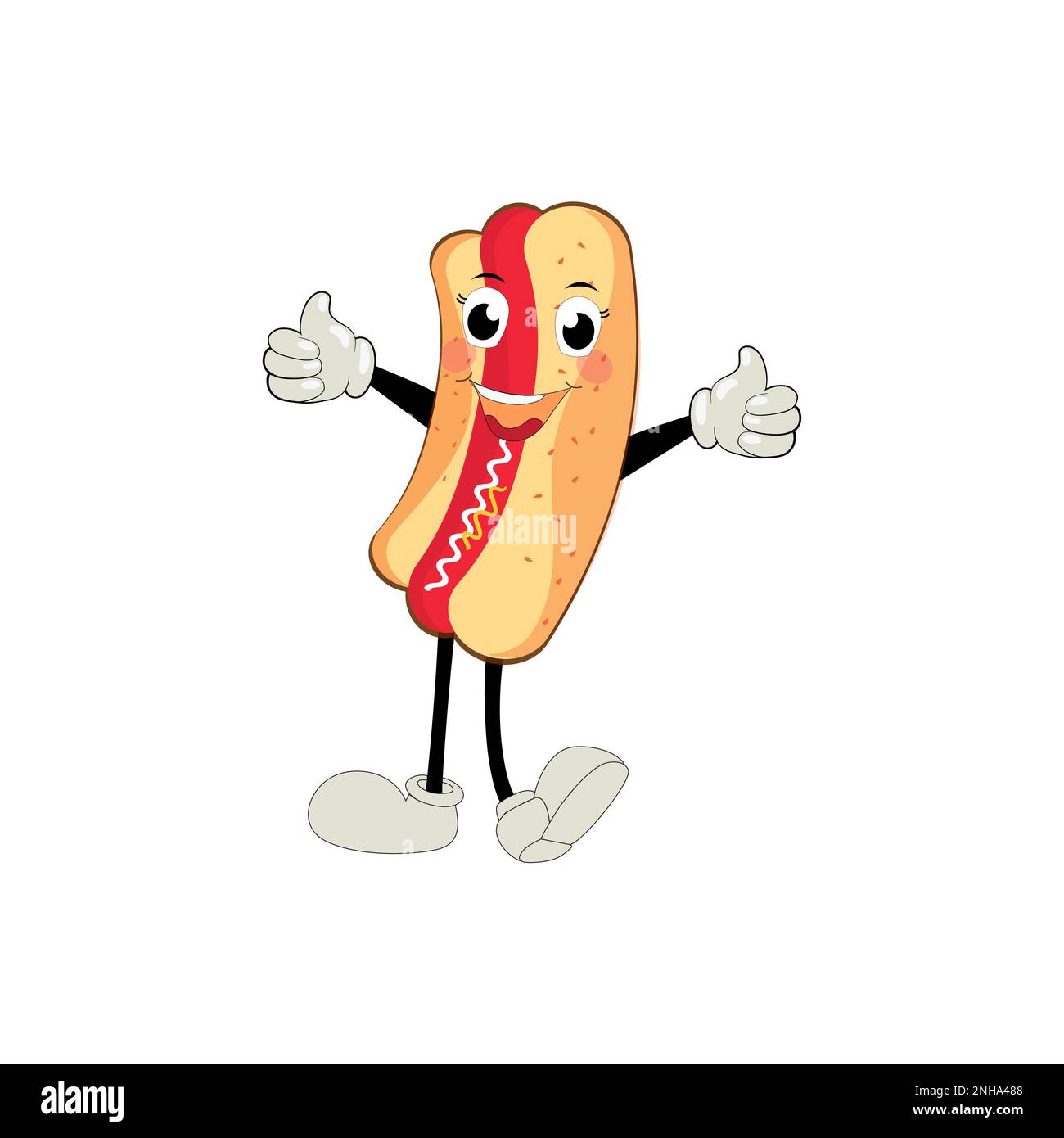 Hot Dog Cartoon mascot character. Food concept. Posters, menus ...