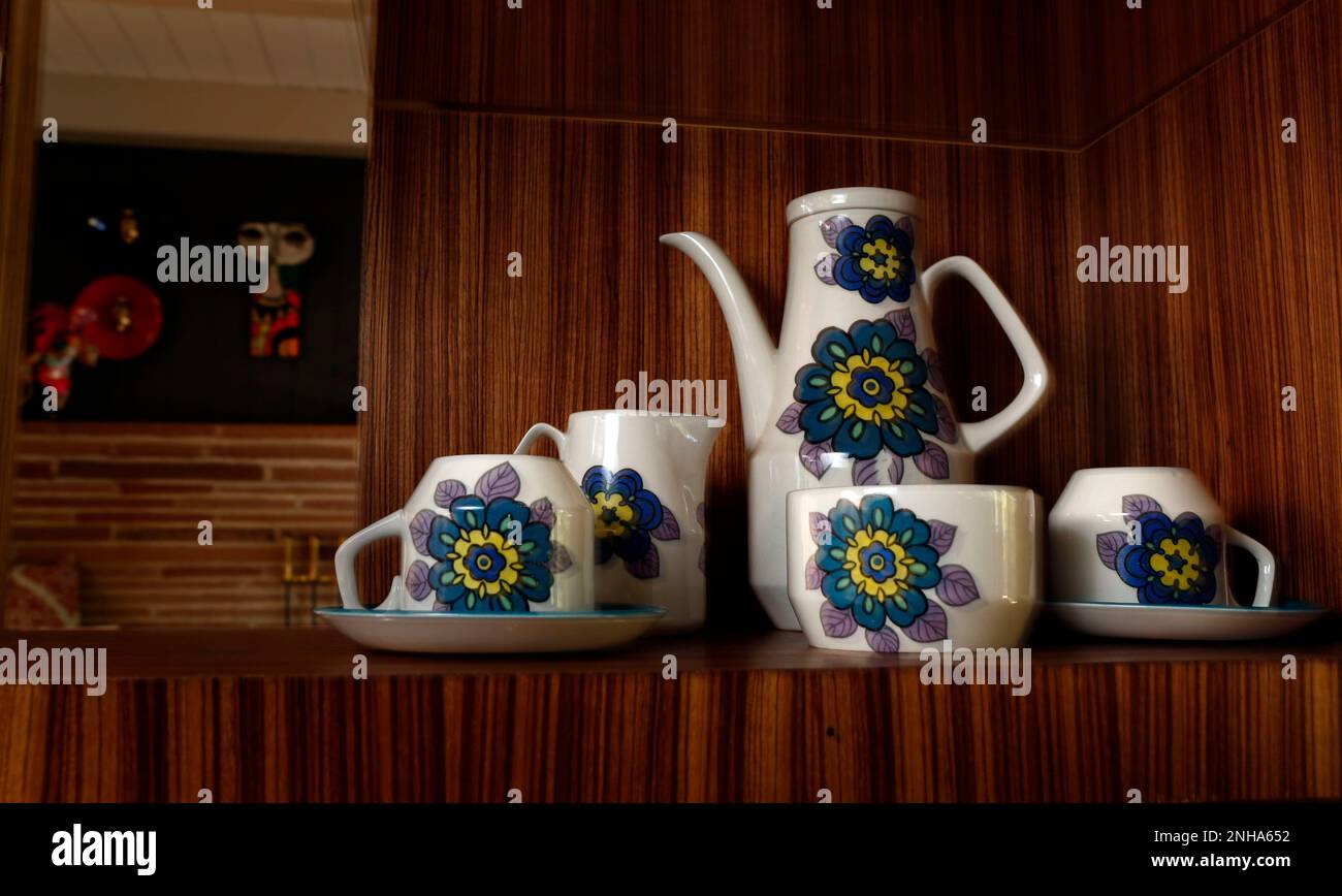 A 1960's coffee serving set by Wood & Sons from England at the home of ...