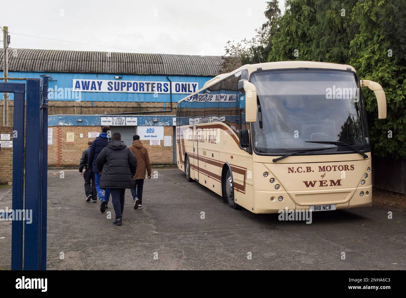 Supporters arriving for a match at the away end of Roots Hall stadium ...