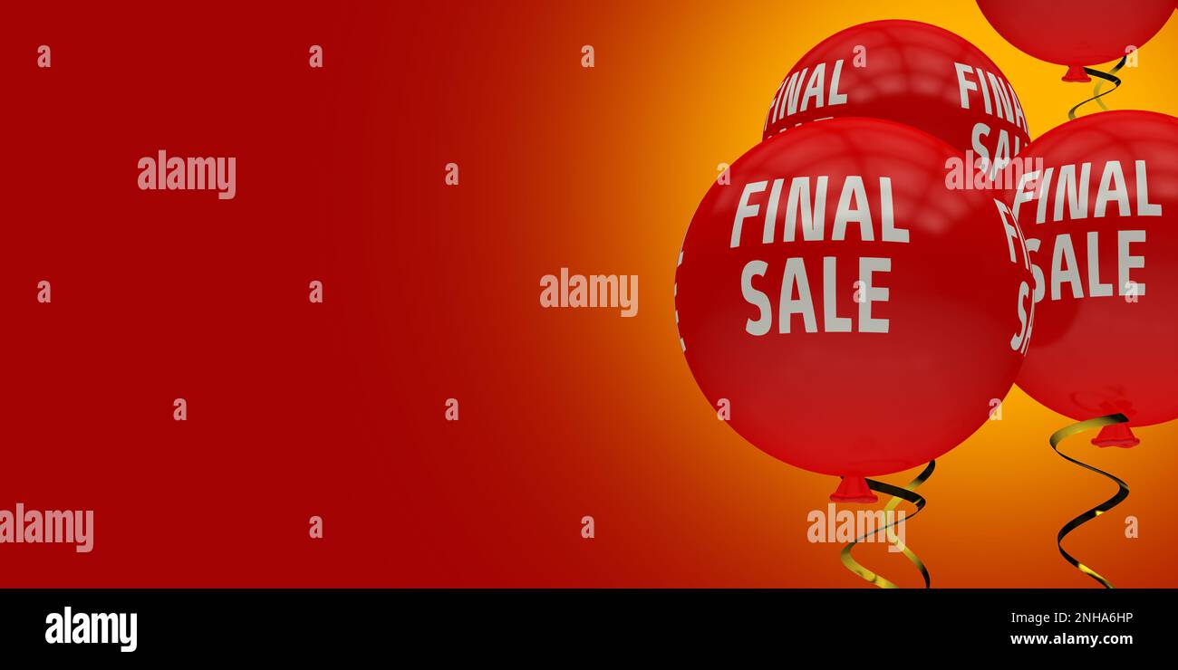 Final Sale Red Banner with Balloons. Business and Sales Marketing Copy ...