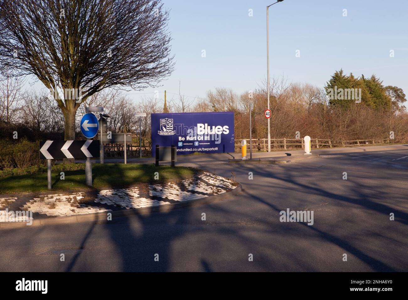 'The Blues' hoarding around land earmarked for a new stadium for ...