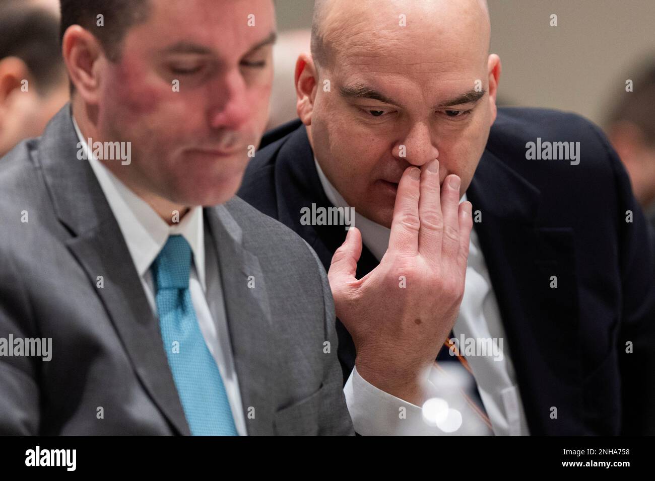 Prosecutor John Conrad speaks with David Fernandez during Alex Murdaugh ...