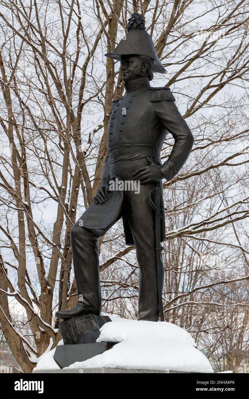 Ottawa, Canada - January 23, 2023: Colonel John By statue in Majors ...