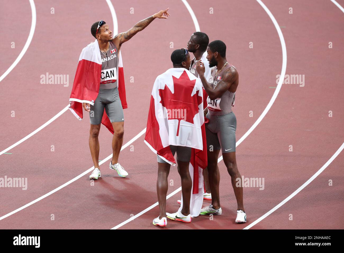 AUG 06, 2021 - Tokyo, Japan: Aaron Brown, Jerome Blake, Brendon Rodney ...