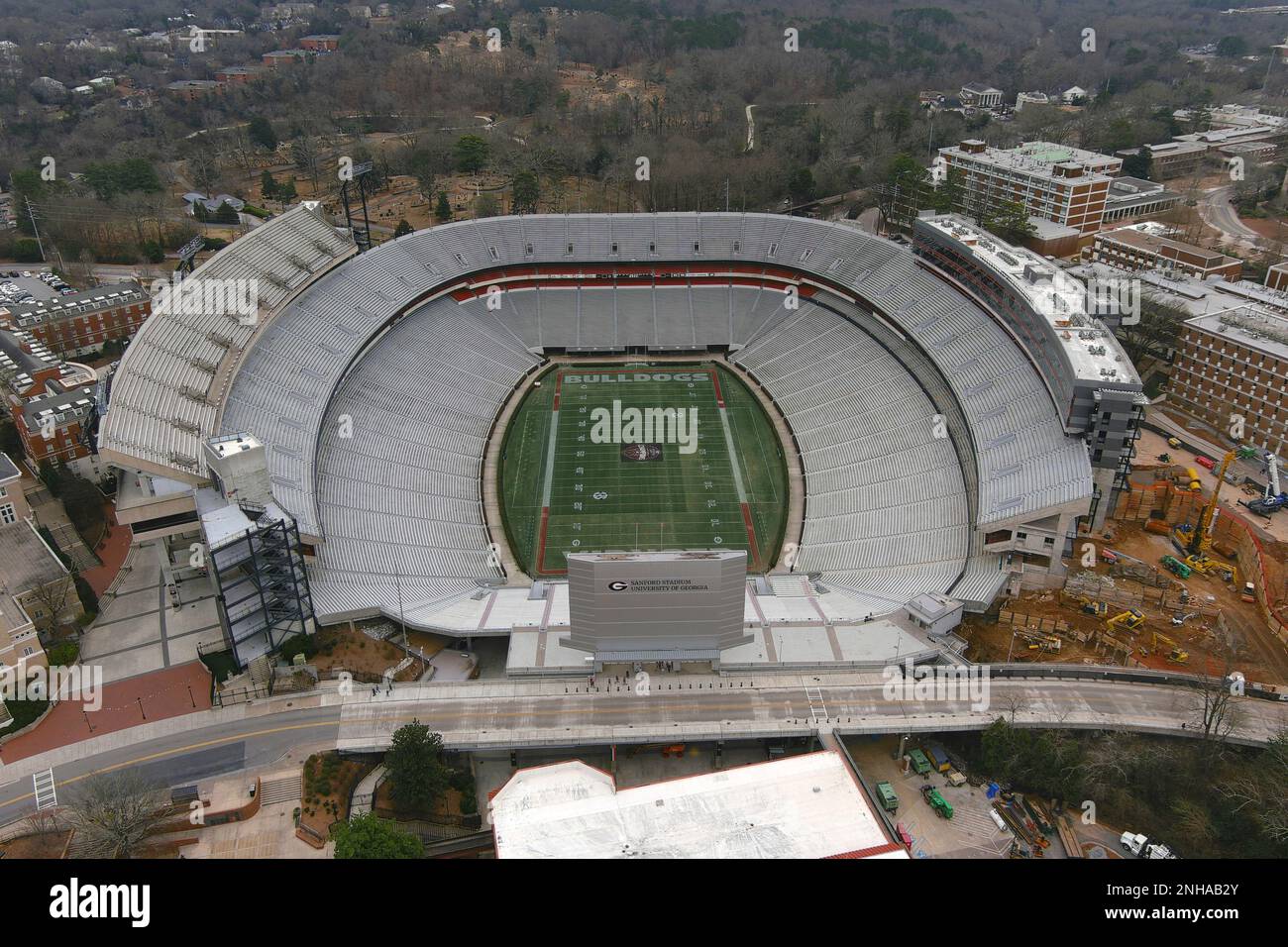 A general overall aerial view of Sanford Stadium at the University of ...