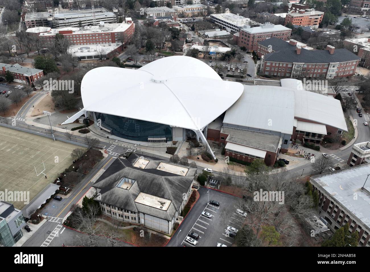 A general overall aerial view of Stegeman Coliseum at the University of ...