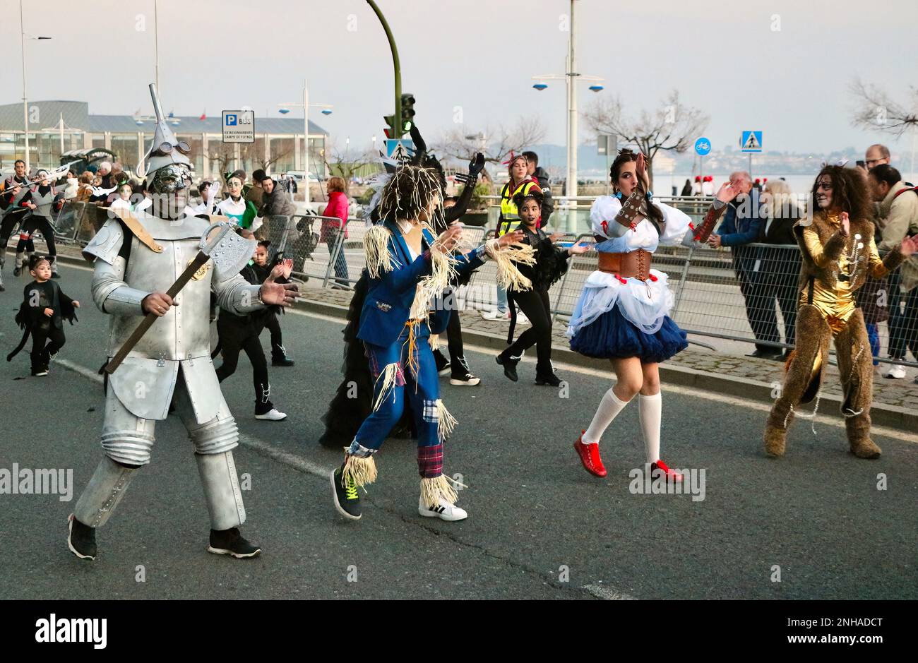 Evening carnival parade with a Wizard of Oz theme in the Spanish north ...