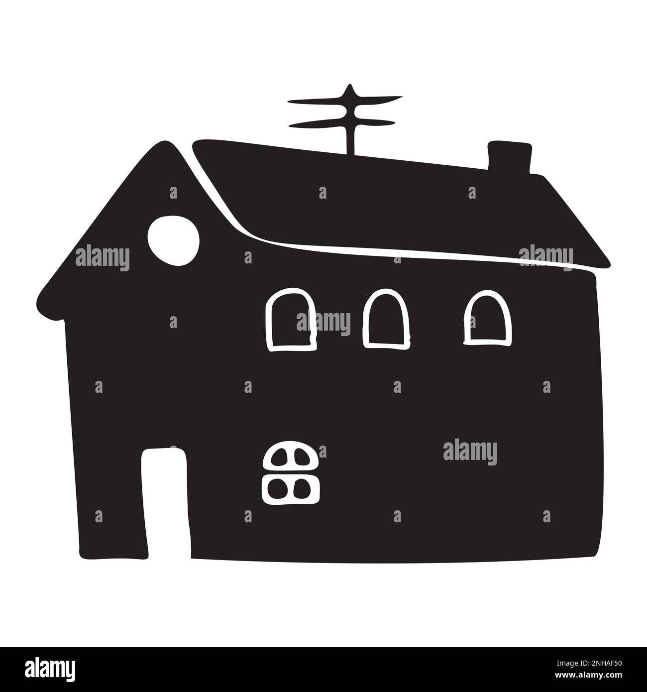 Cute rustic cottage motif in homestead vintage style. Vector ...