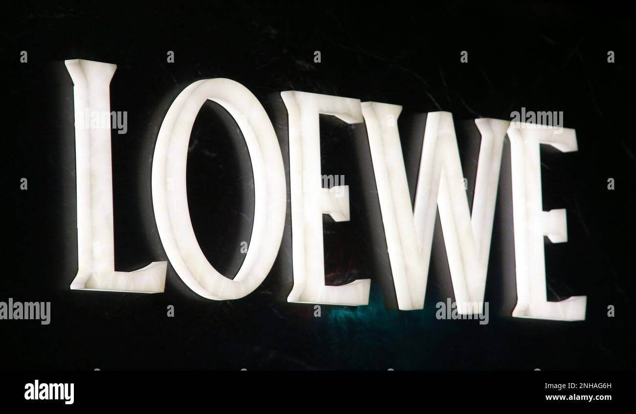 The logo of Loewe is seen at Omotesando in Shibuya Ward, Tokyo on May ...