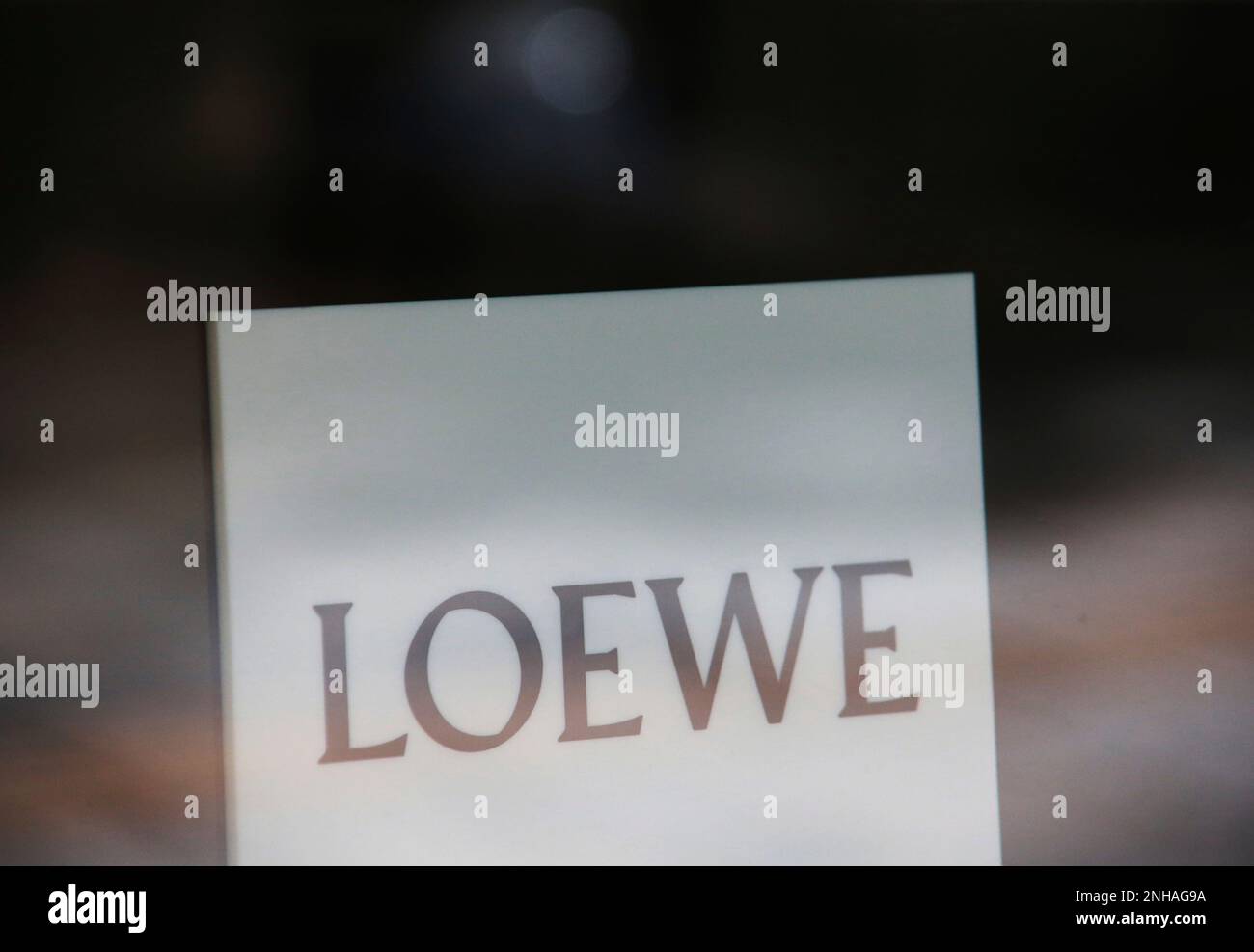 The logo of Loewe is seen at Omotesando in Shibuya Ward, Tokyo on May ...
