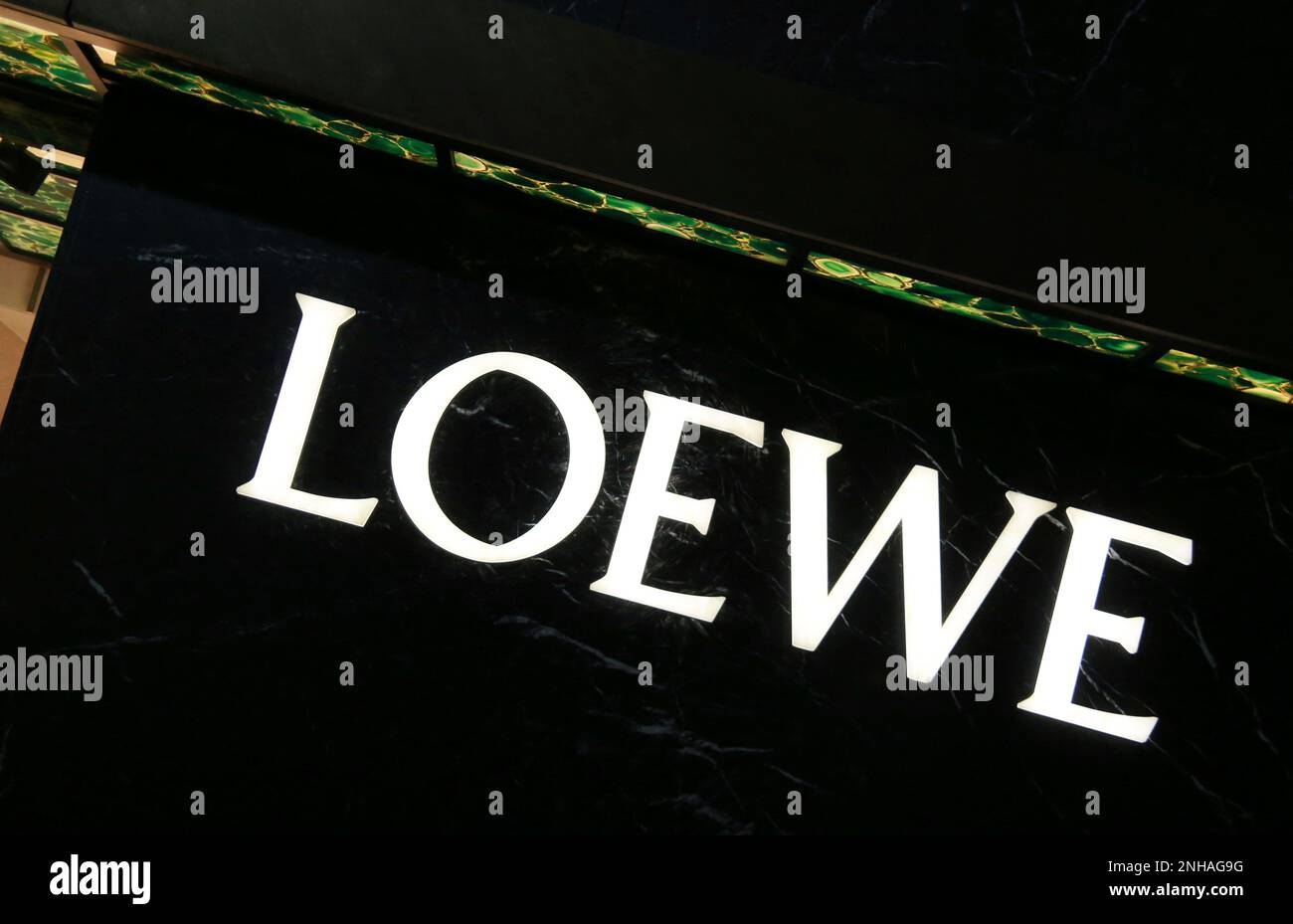 The logo of Loewe is seen at Omotesando in Shibuya Ward, Tokyo on May ...