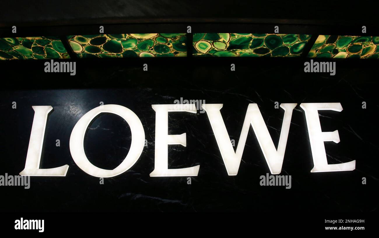 The logo of Loewe is seen at Omotesando in Shibuya Ward, Tokyo on May ...