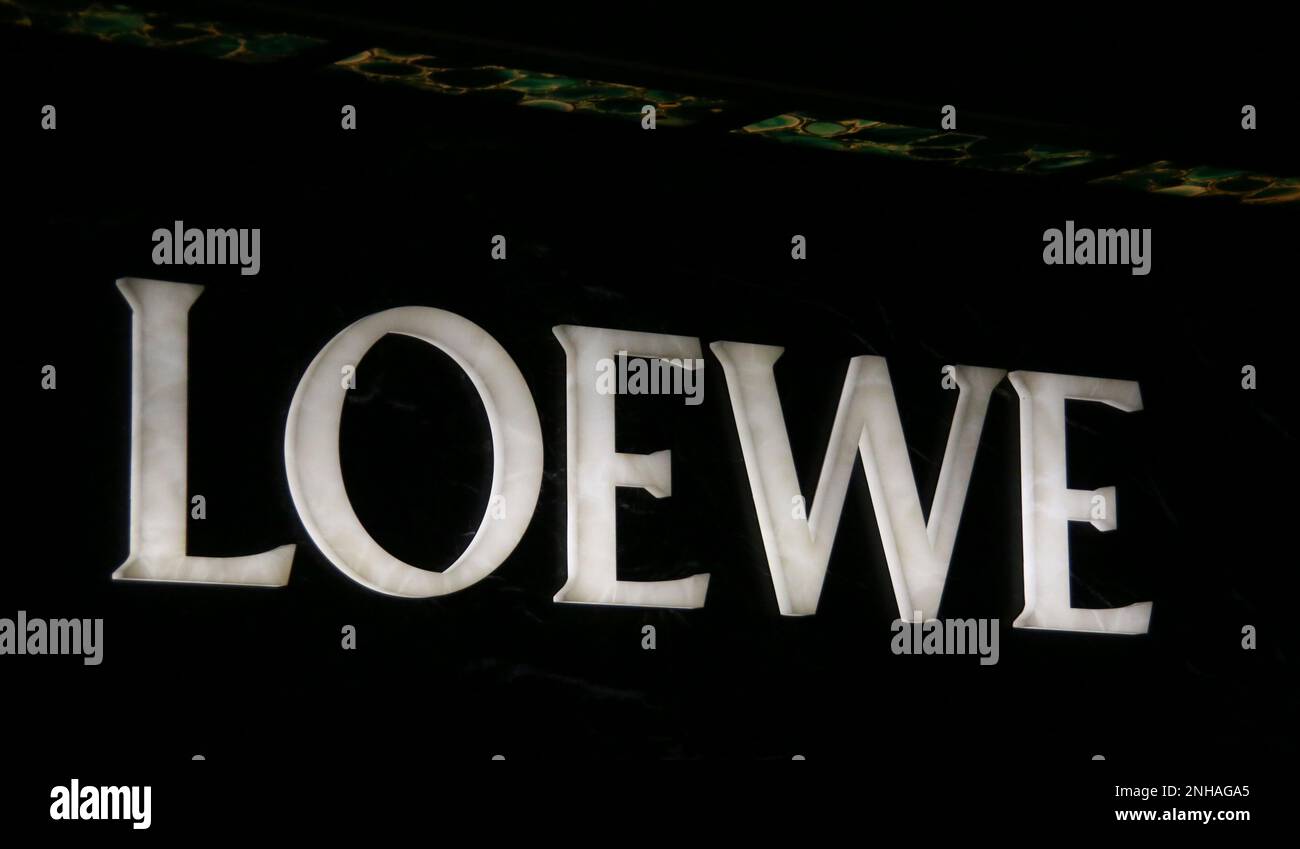 The logo of Loewe is seen at Omotesando in Shibuya Ward, Tokyo on May ...