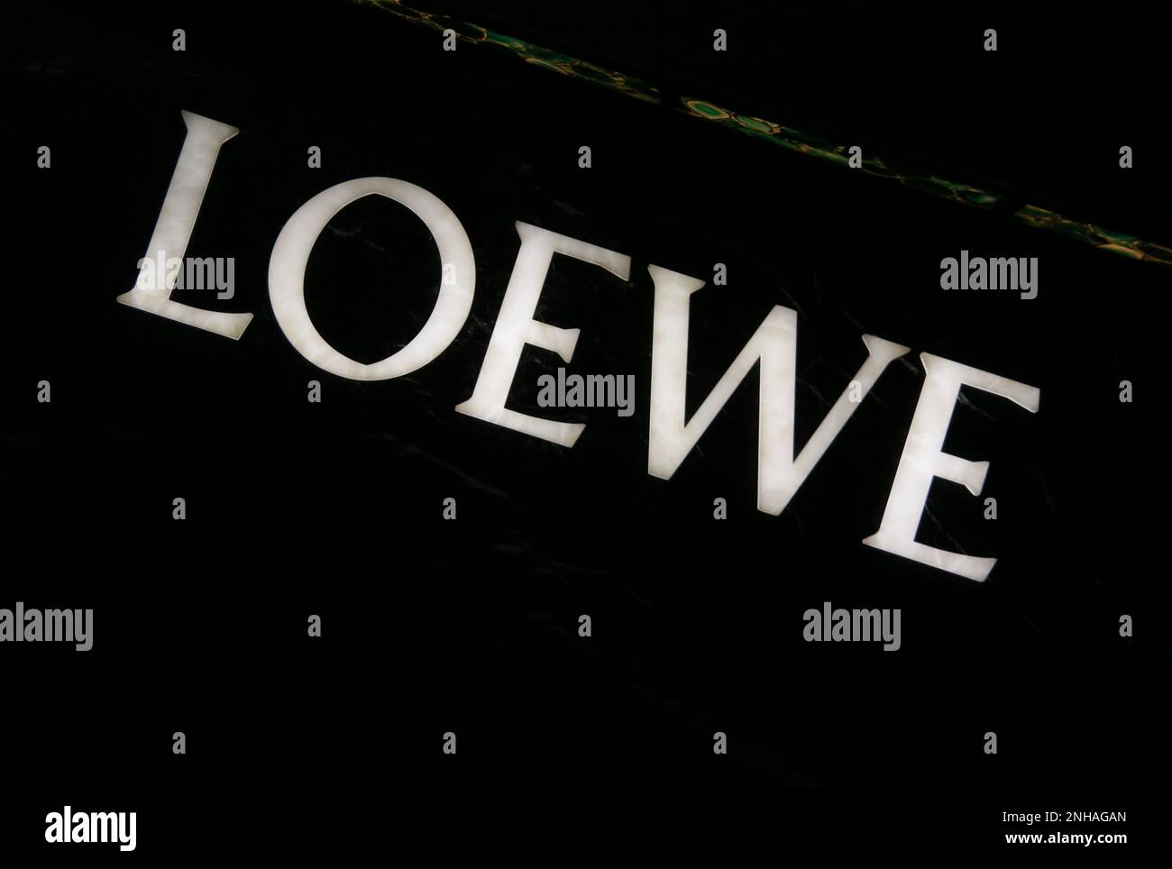 The logo of Loewe is seen at Omotesando in Shibuya Ward, Tokyo on May ...