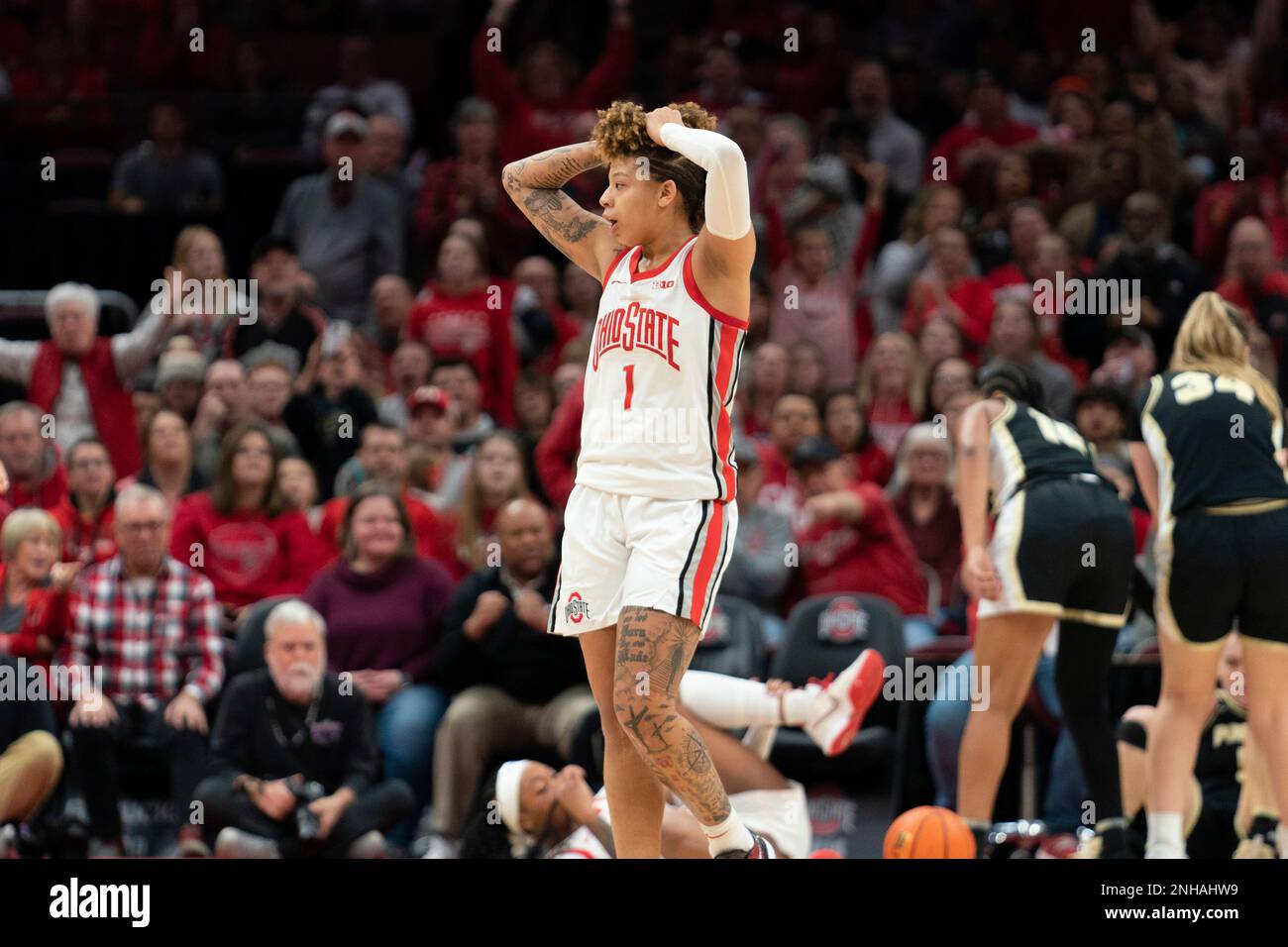 COLUMBUS, OH - JANUARY 29: Ohio State Buckeyes guard Rikki Harris (1 ...