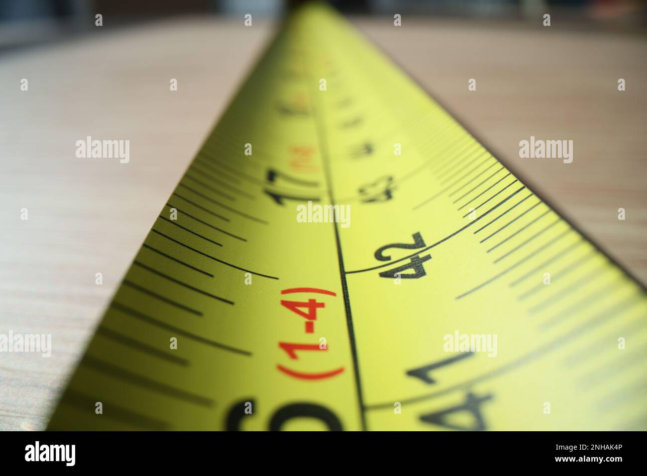 Macro yellow steel tape measure Stock Photo - Alamy