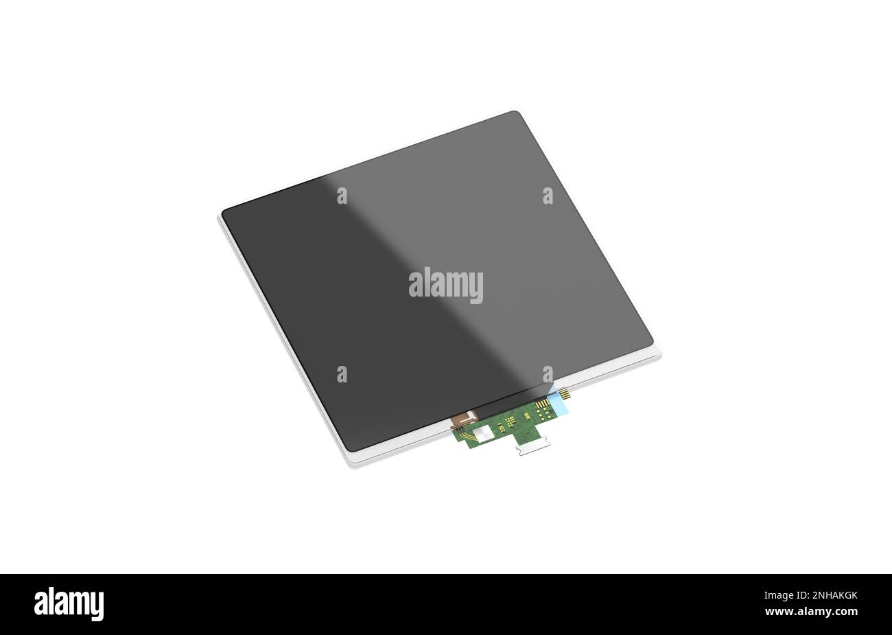 Blank black flexible square rectangular display mockup, isolated, 3d ...