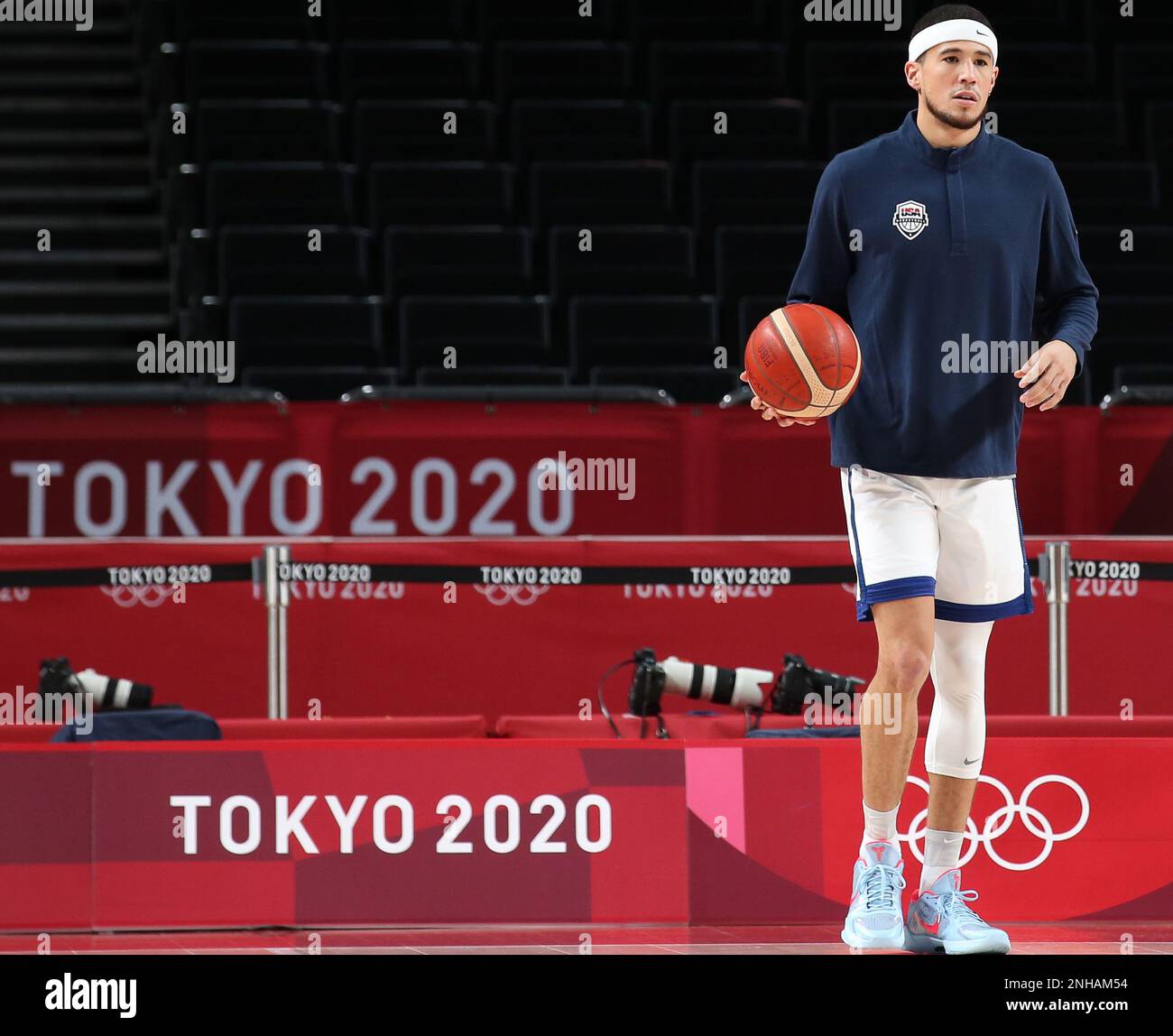 AUG 7, 2021: Devin Booker of United States warms-up ahead of the Men's ...