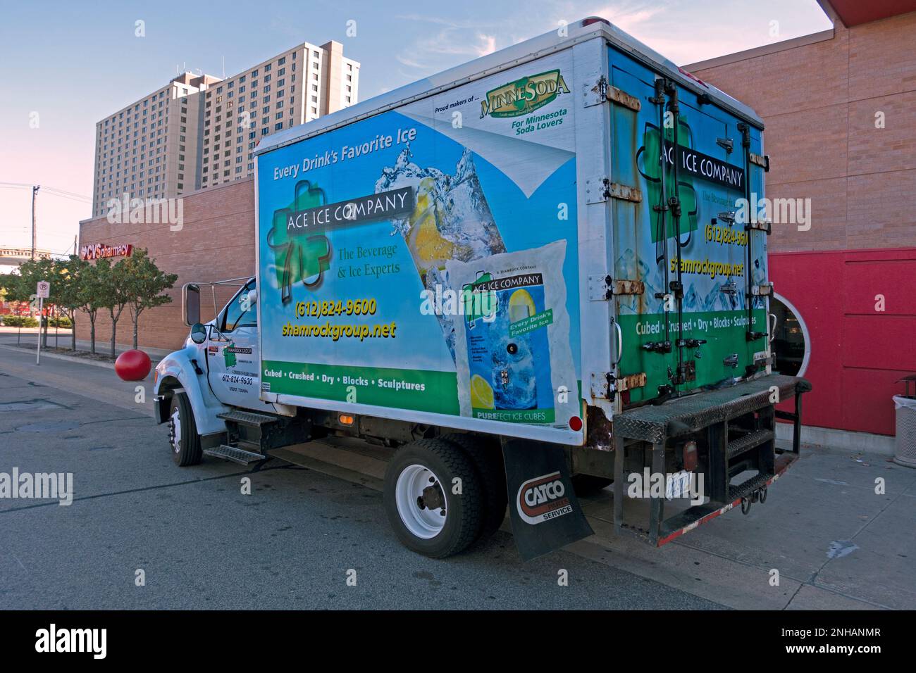 Ace Ice Truck delivering ice at Target. St Paul Minnesota MN USA Stock ...