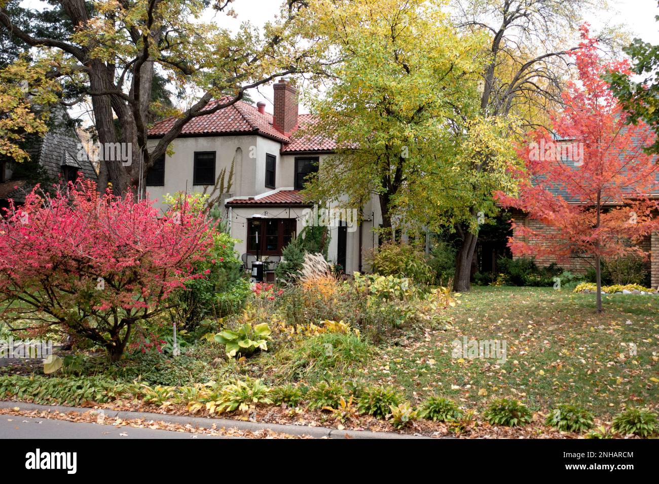 North Mississippi River Boulevard home with beautiful autumn tinted red ...