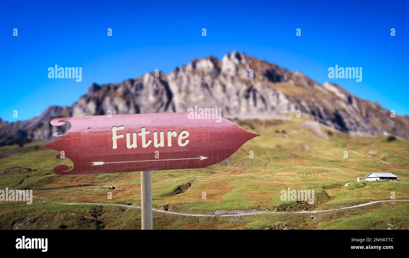 Street Sign the Direction Way to Future Stock Photo - Alamy
