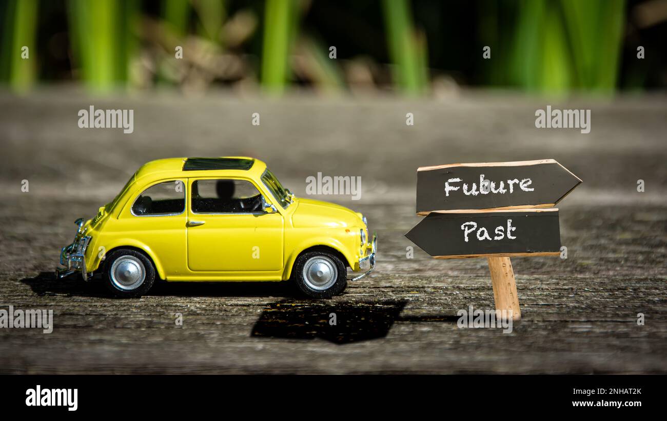 Street Sign the Direction Way to Future versus Past Stock Photo - Alamy
