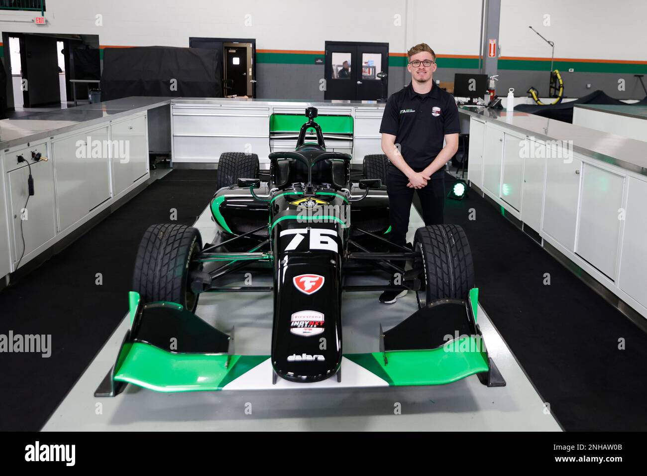 SPEEDWAY, IN- JANUARY 28: IndyNXT driver Reece Gold (76) of Juncos ...