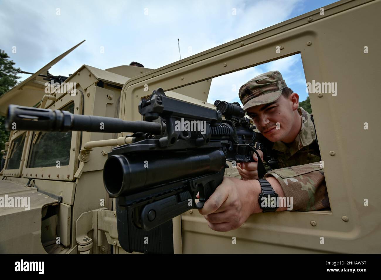 A U.S. Army National Guard Soldier assigned to the 812nd Military ...