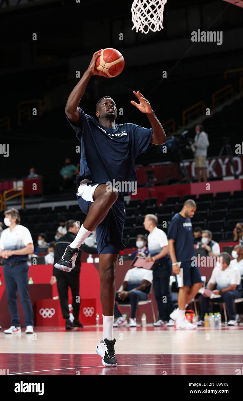 AUG 7, 2021: Moustapha Fall of France in the Men's Basketball Final ...