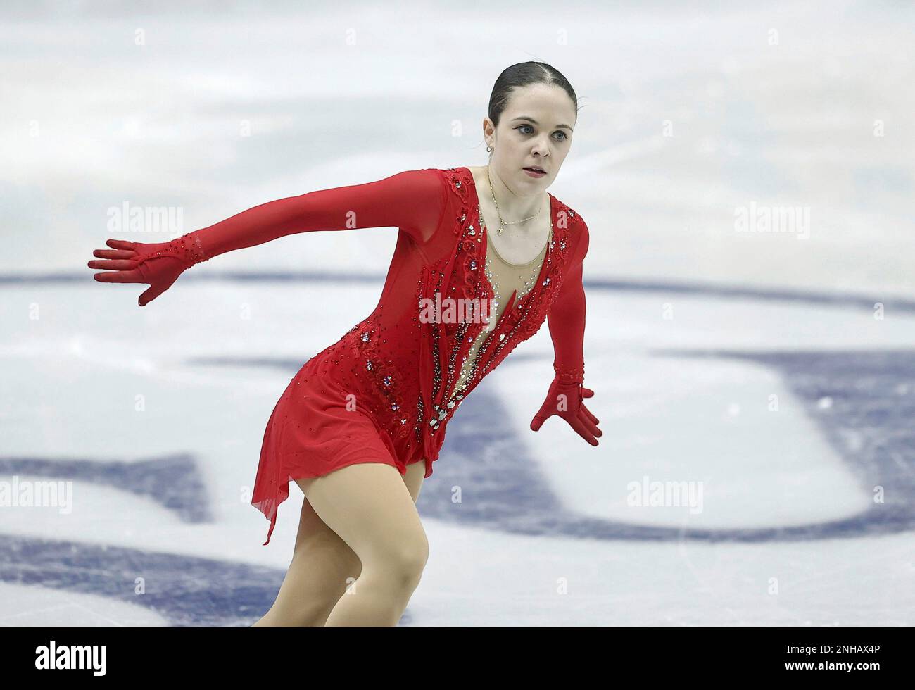 Julia Lang of Hungary performs during the women's free skating at the ...