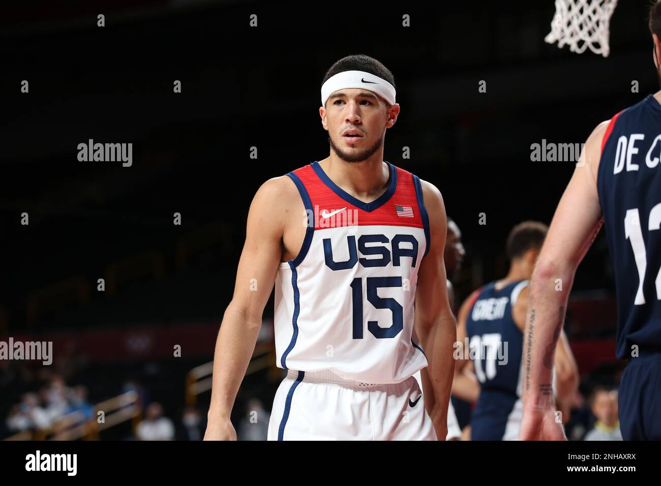AUG 7, 2021: Devin Booker of United States in the Men's Basketball ...