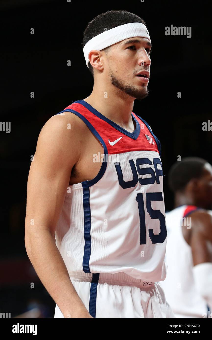 AUG 7, 2021: Devin Booker of United States in the Men's Basketball ...