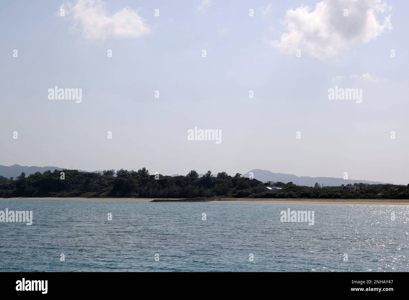 A picture shows Yagaji-shima Island in Nago City, Okinawa Prefecture on ...