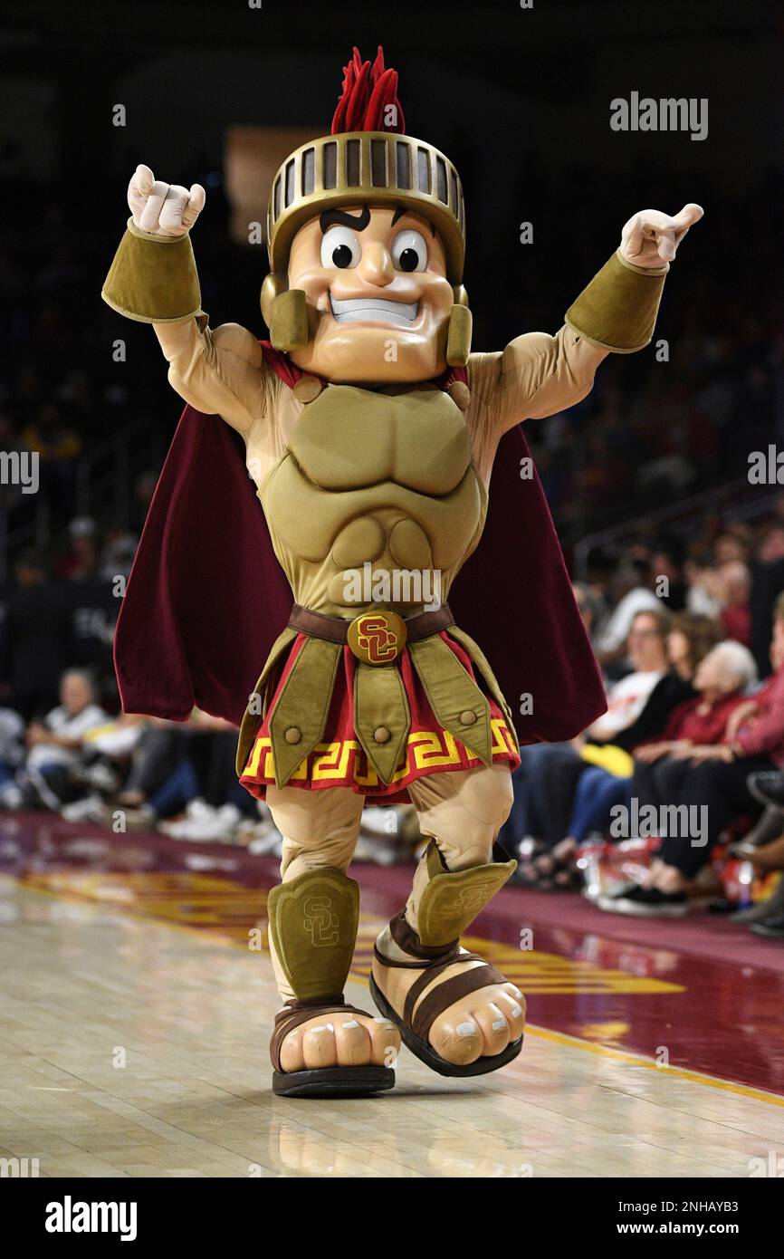 LOS ANGELES, CA - JANUARY 26: The USC mascot during the college basketball game between the UCLA ...