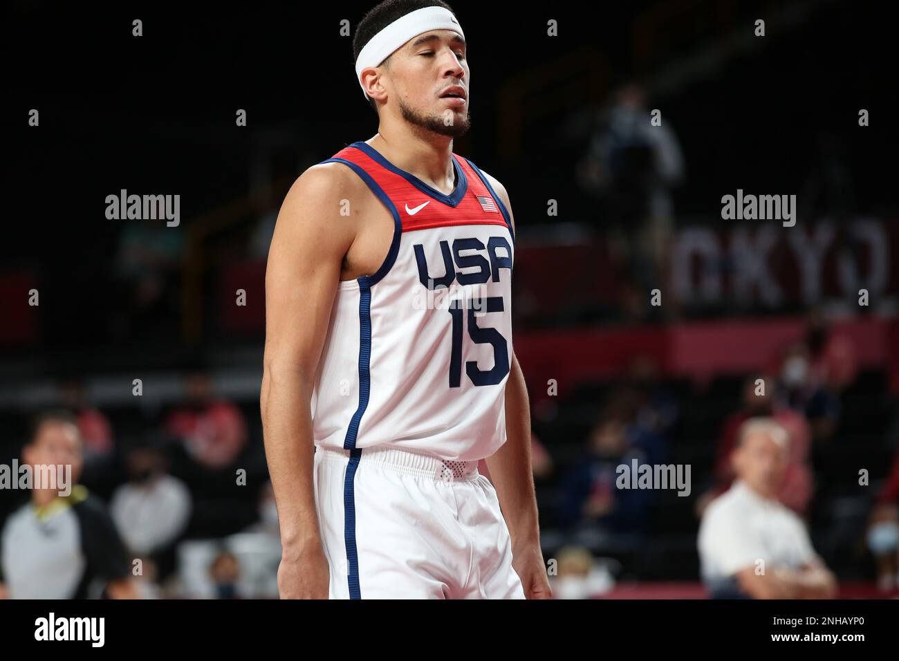 AUG 7, 2021: Devin Booker of United States in the Men's Basketball ...